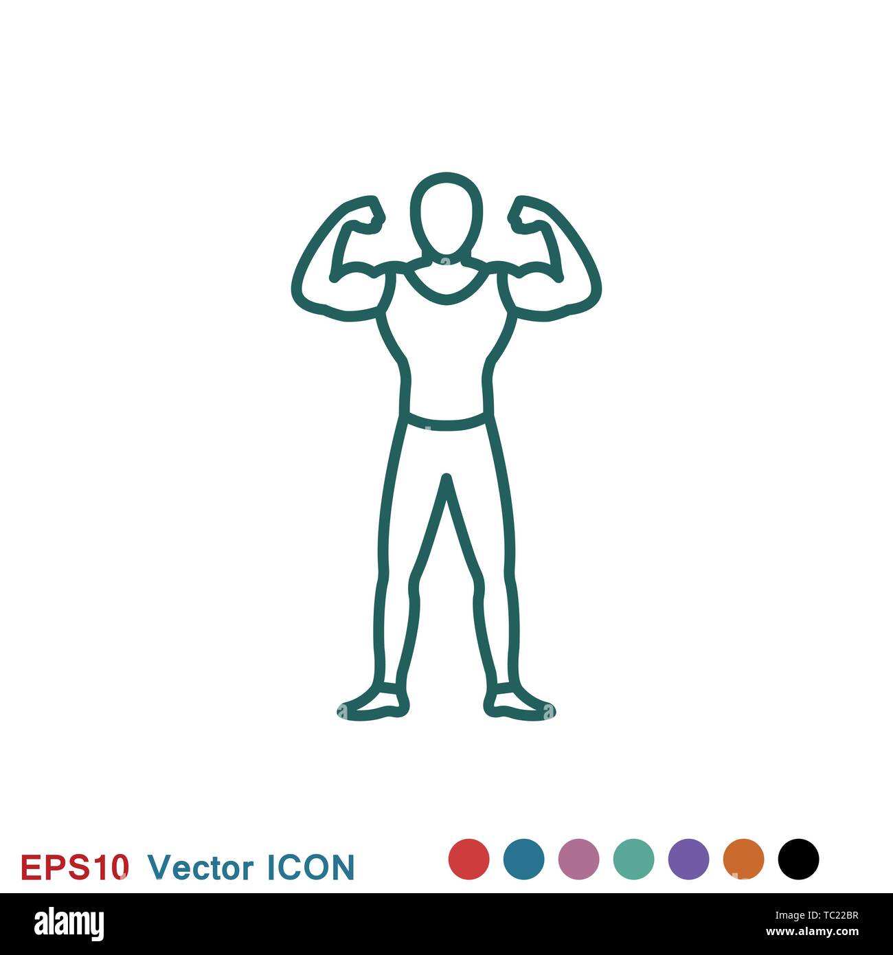Muscle icon logo, vector sign symbol for design Stock Vector Image ...