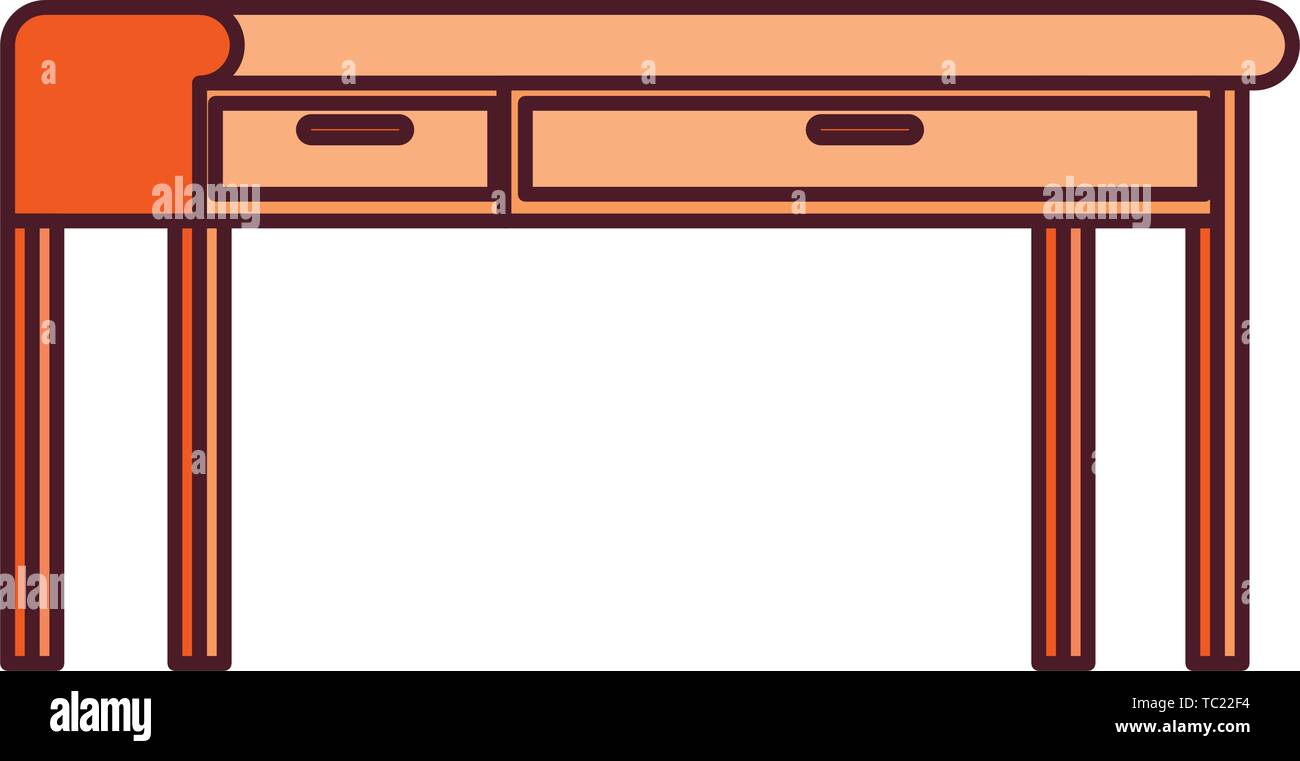 office desk in wooden with white background Stock Vector Image & Art ...