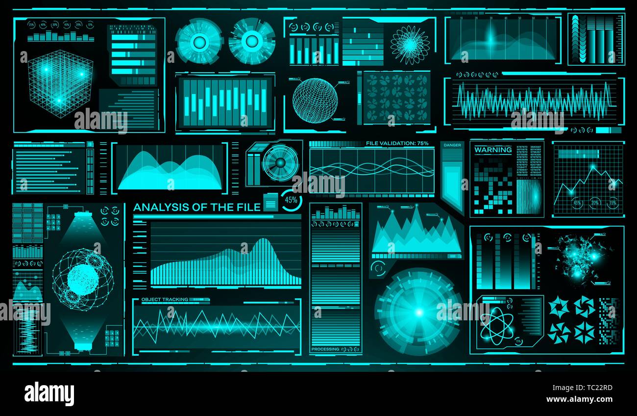 Futuristic user interface set. HUD. Future infographic elements ... Futuristic user interface set. HUD. Future infographic elements ...