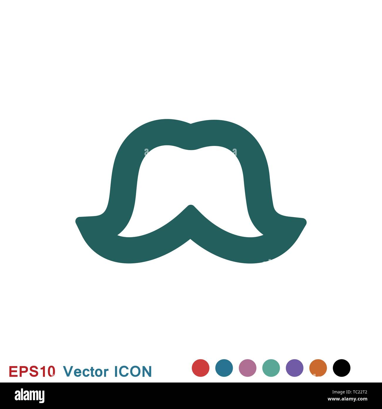 Mustache icon logo, vector sign symbol for design Stock Vector Image ...