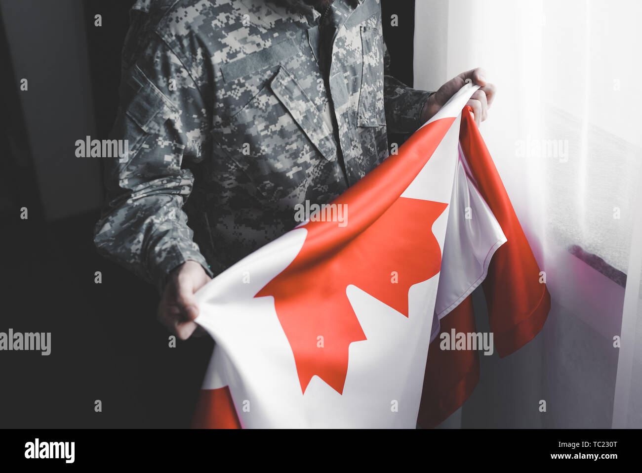 Canadian man holding canadian flag hi-res stock photography and images ...