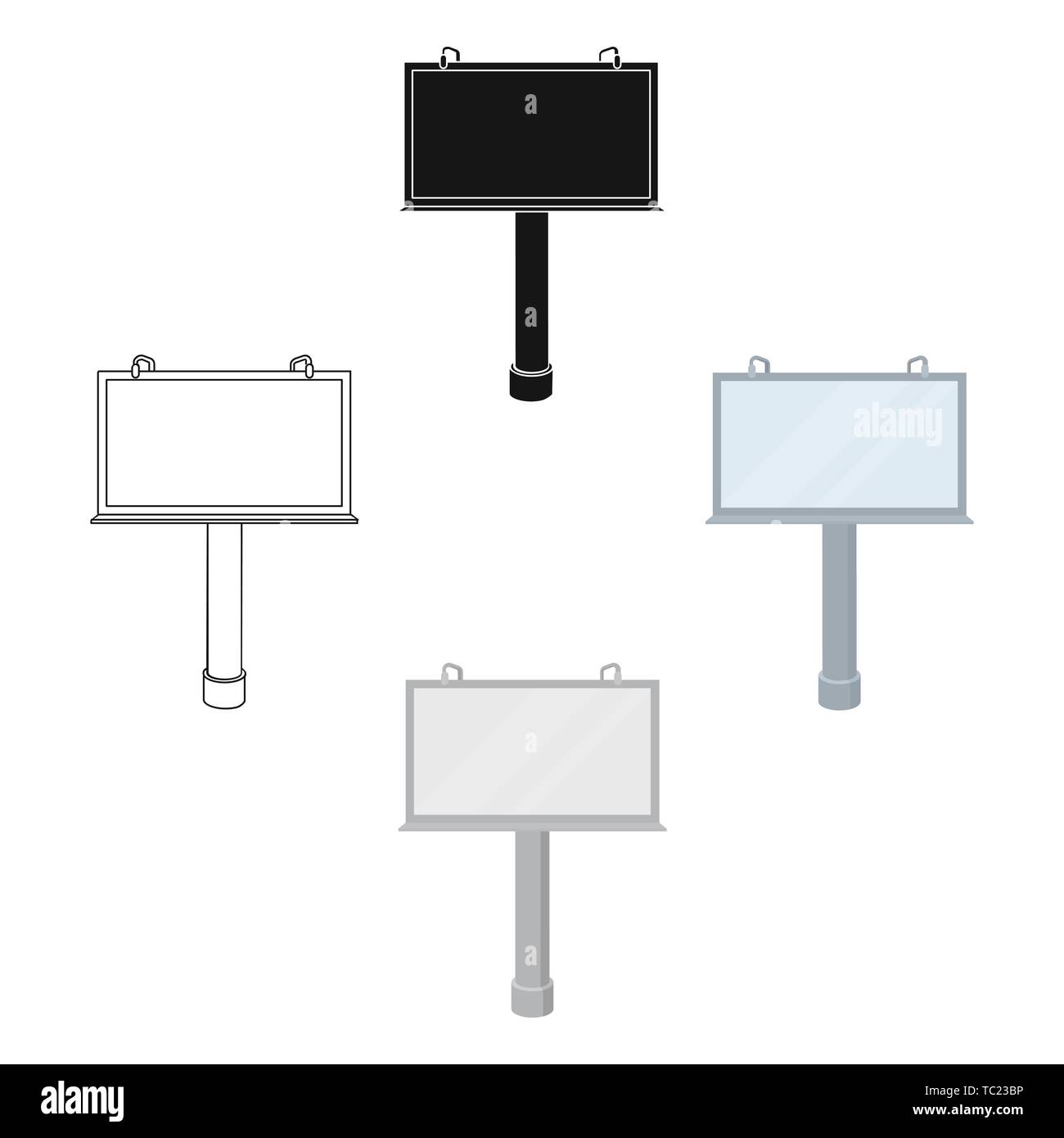 Billboard icon in cartoon,black style isolated on white background ...