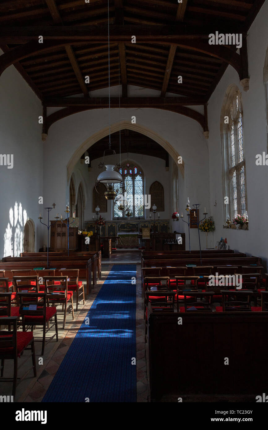Interior Church of Saint Mary, Chilton, Suffolk, England, UK Stock ...