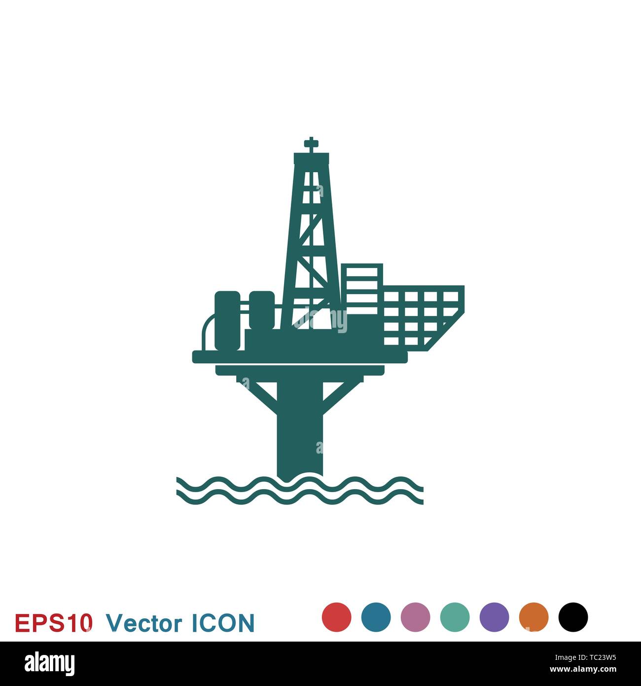 Oil platform iconfuel production logo, vector sign symbol for design ...