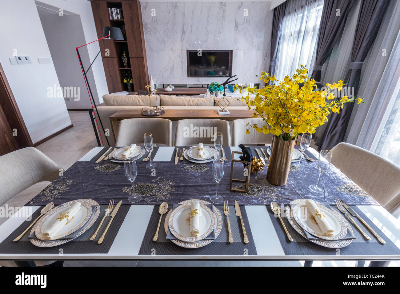 Design of Internal Space of Model Room of Modern Home Restaurant Stock ...