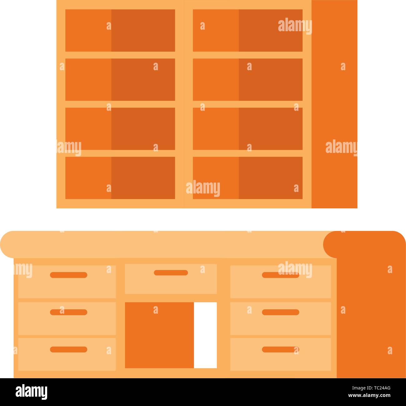 wooden shelving in white background icon Stock Vector Image & Art - Alamy