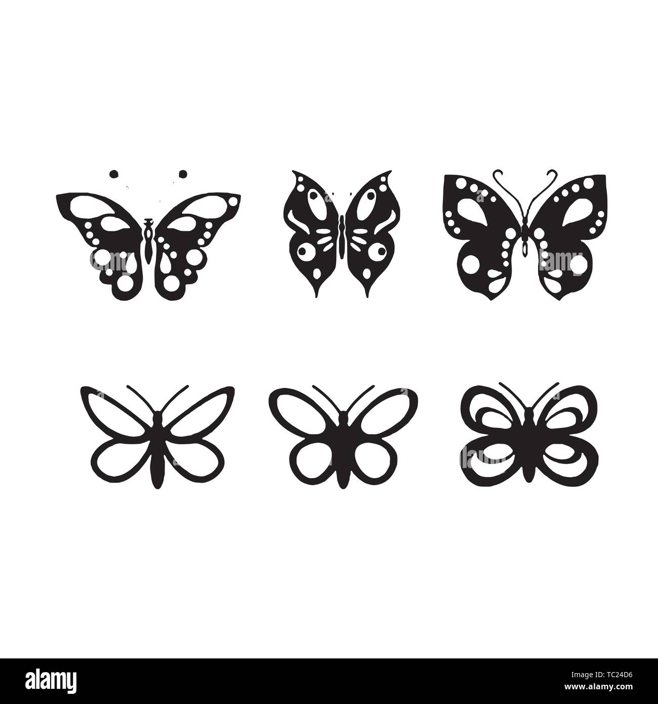 insect butterfly outline vector. nature coloring book insect butterfly ...