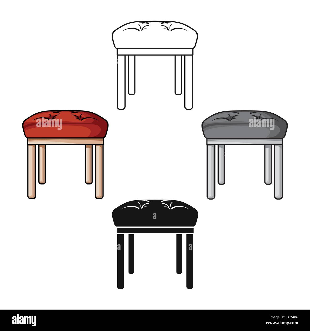Stool icon in cartoon,black style isolated on white background ...