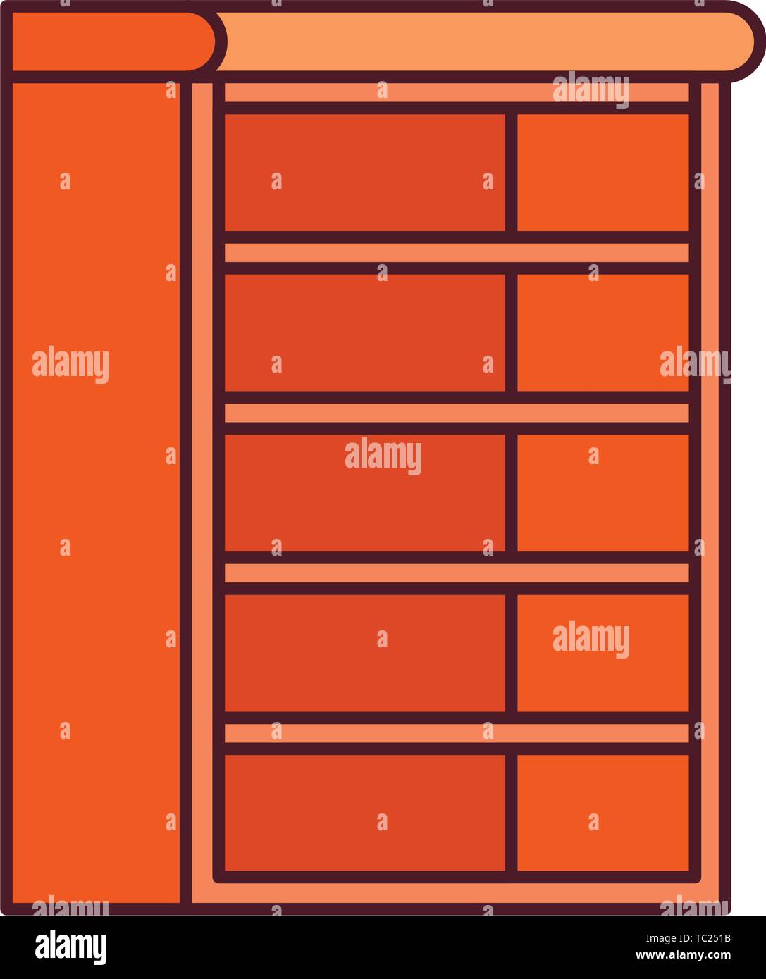 wooden bookshelf on white background Stock Vector Image & Art - Alamy