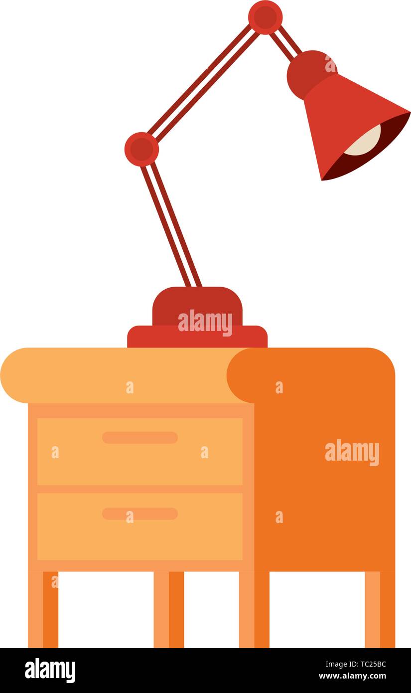 wooden drawer with lamp in white background Stock Vector Image & Art ...