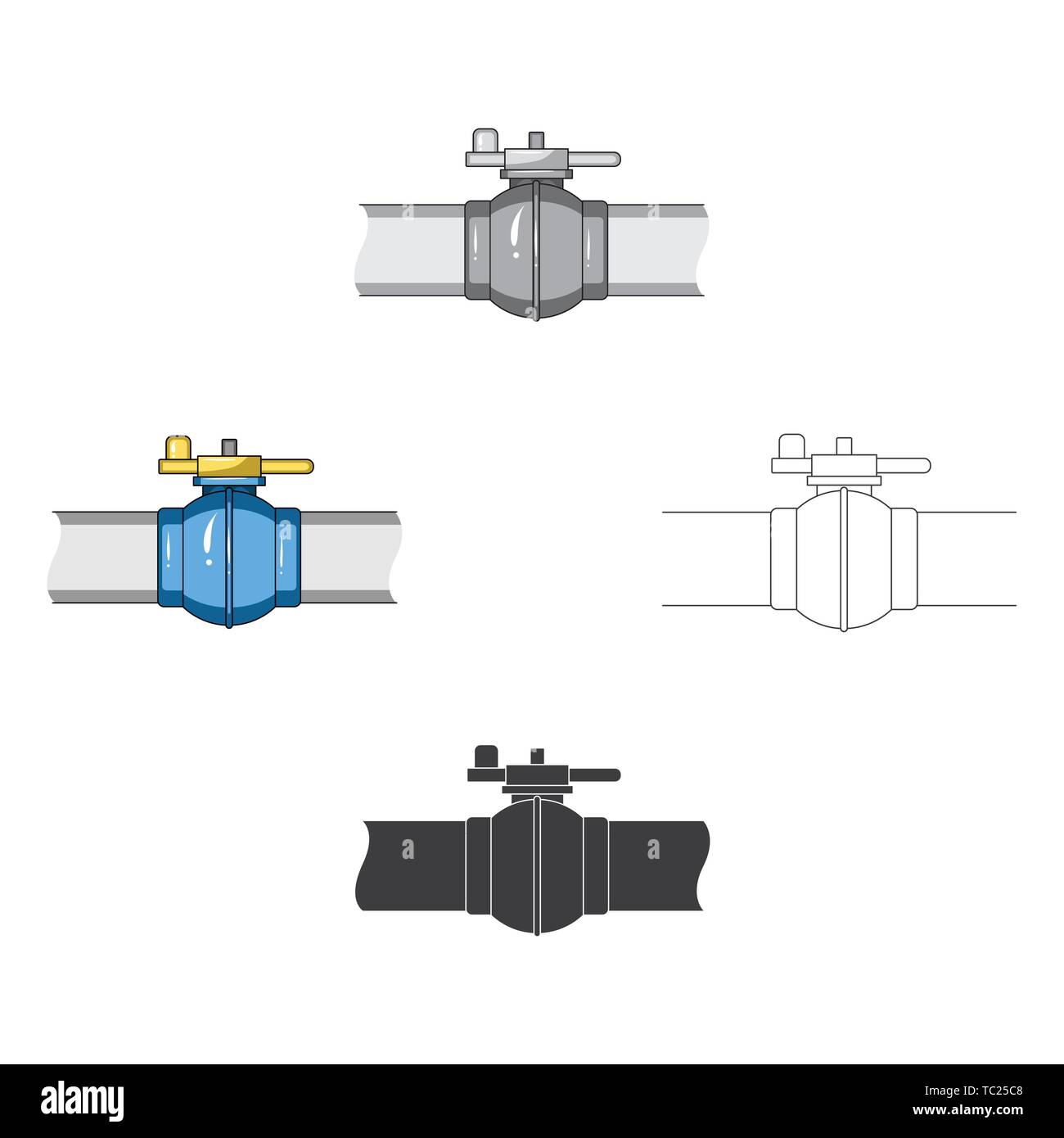 Pipeline shutter.Oil single icon in cartoon,black style vector symbol ...