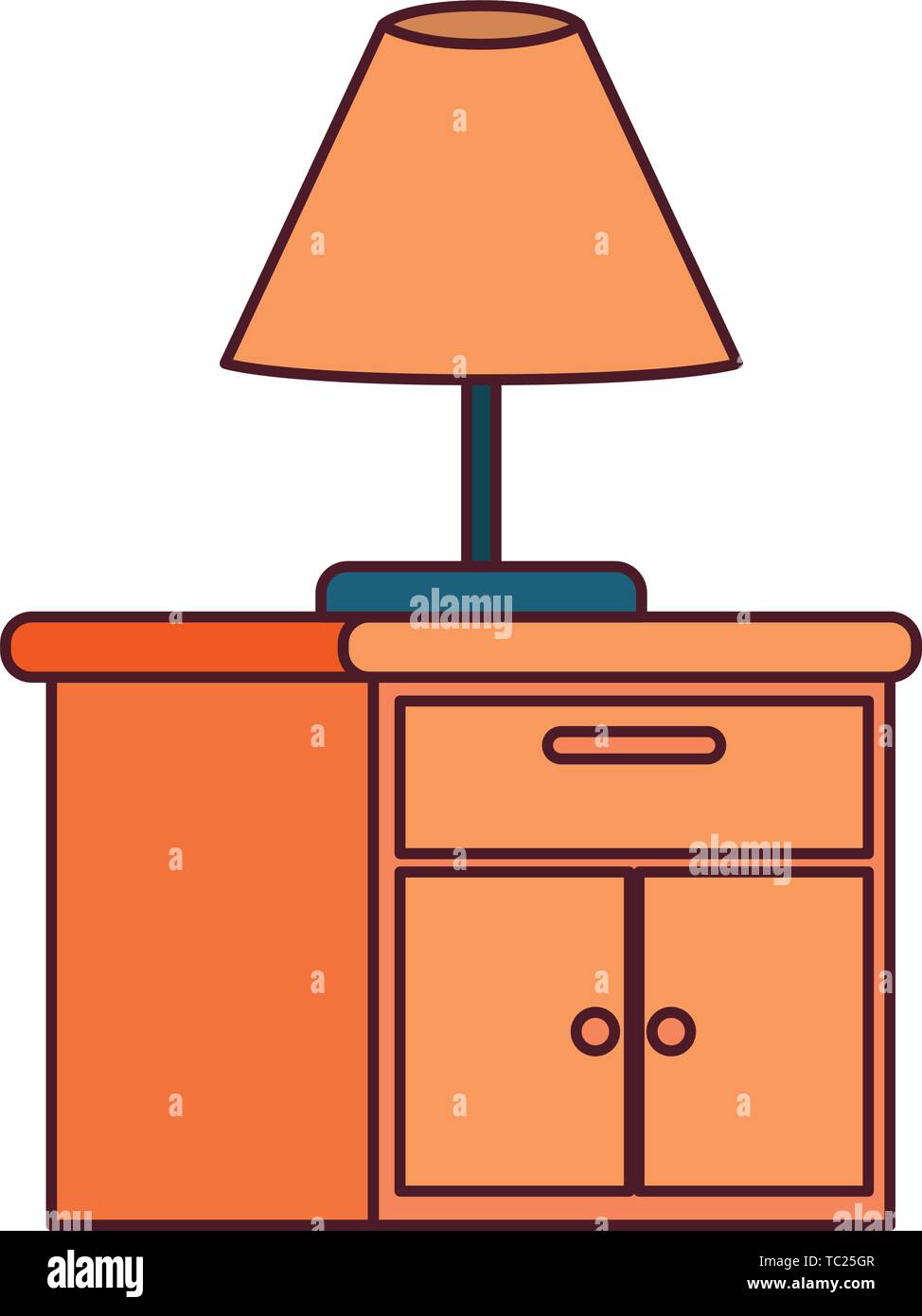 wooden drawer with lamp in white background Stock Vector Image & Art ...