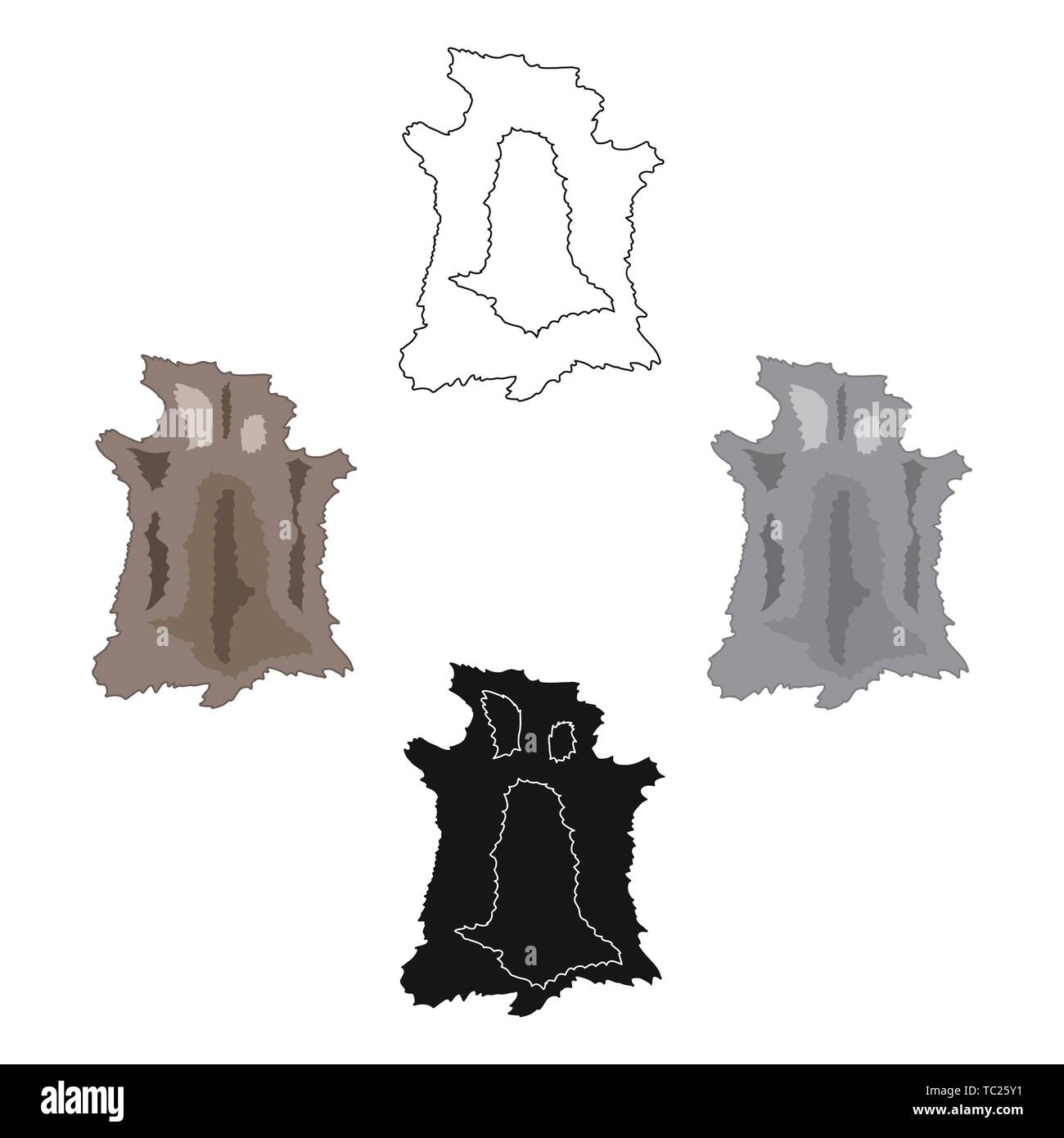 Animal hide icon in cartoon,black style isolated on white background ...