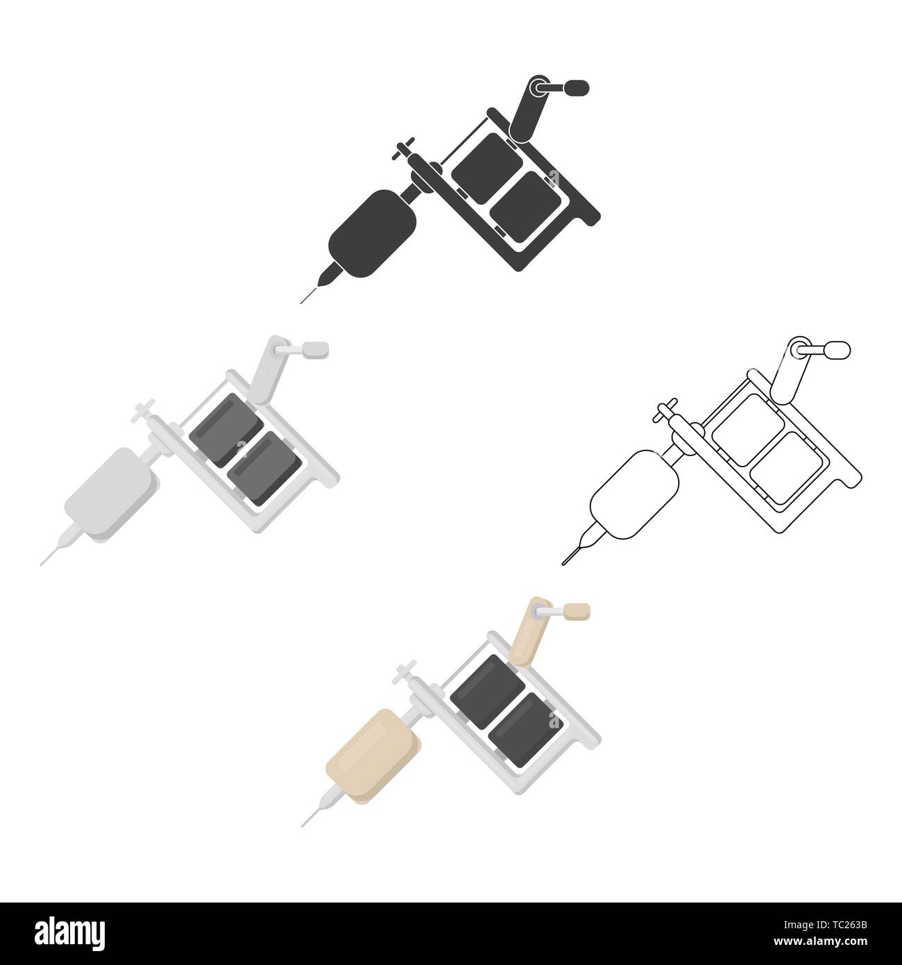 Tattoo machine icon cartoon,black. Single tattoo icon from the big ...