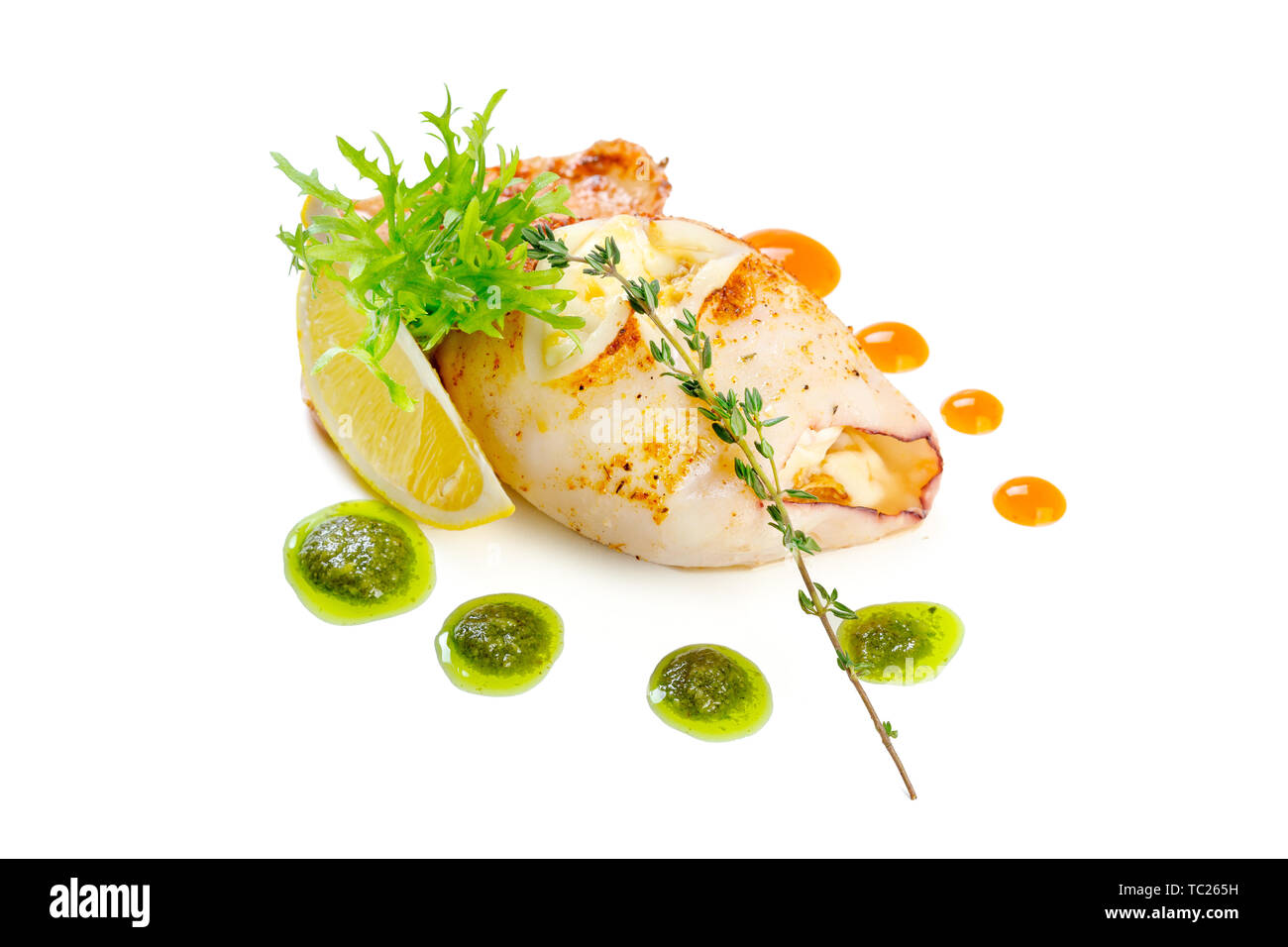 Fried chicken on white background Stock Photo - Alamy