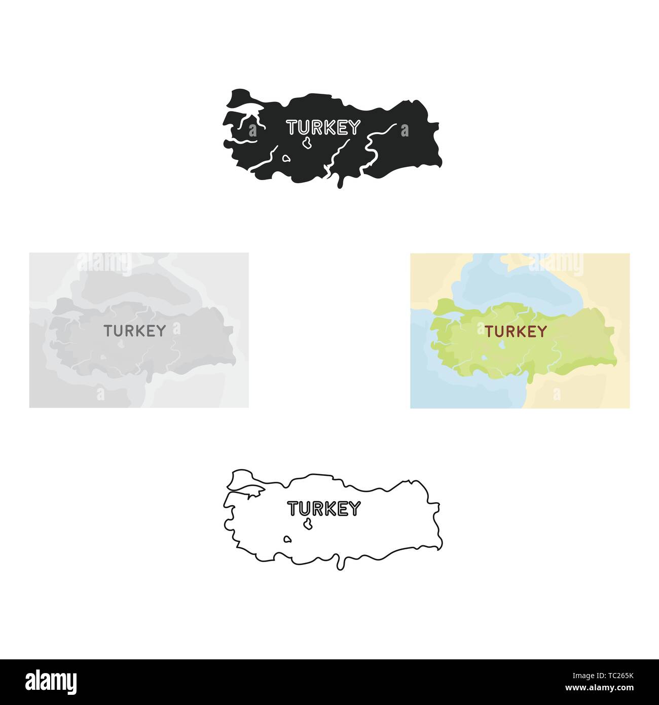 Territory of Turkey icon in cartoon,black style isolated on white ...