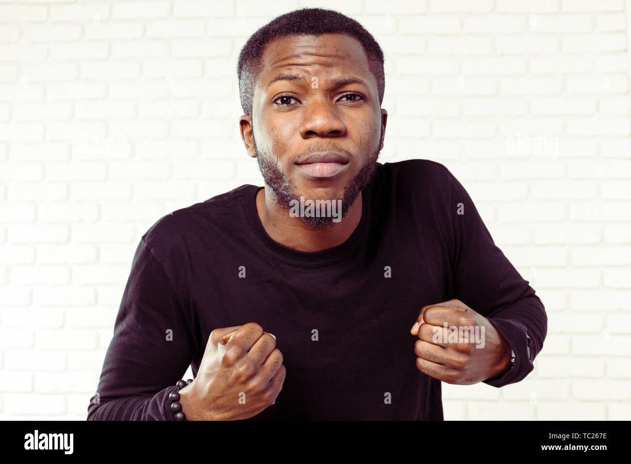 angry african american man Stock Photo - Alamy