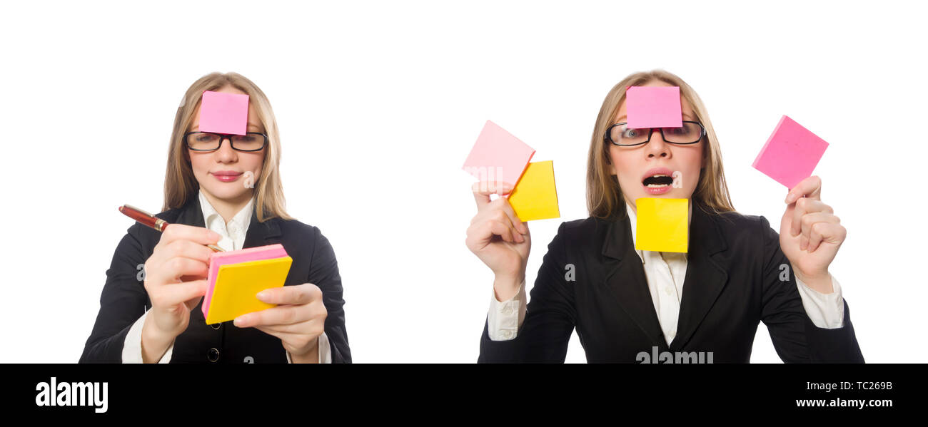 Woman with post it notes on face hi-res stock photography and images ...