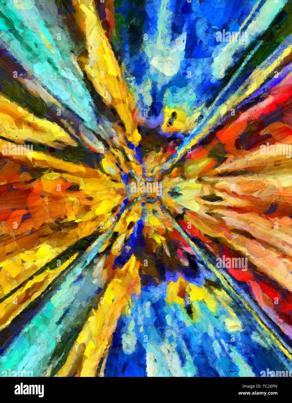 Colorful Abstract Painting. Splash of colors Stock Photo - Alamy