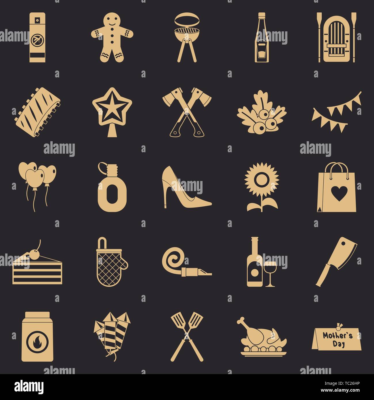 Family weekend icons set, simple style Stock Vector Image & Art - Alamy