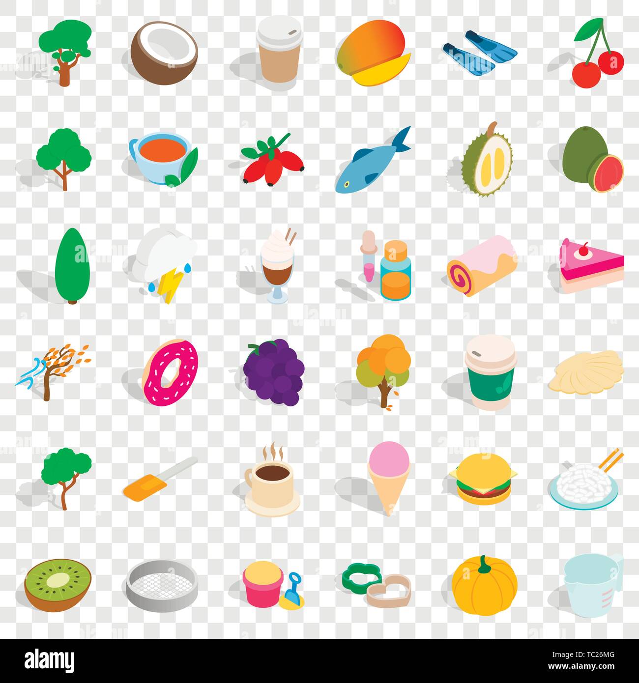 Tree icons set, isometric style Stock Vector Image & Art - Alamy