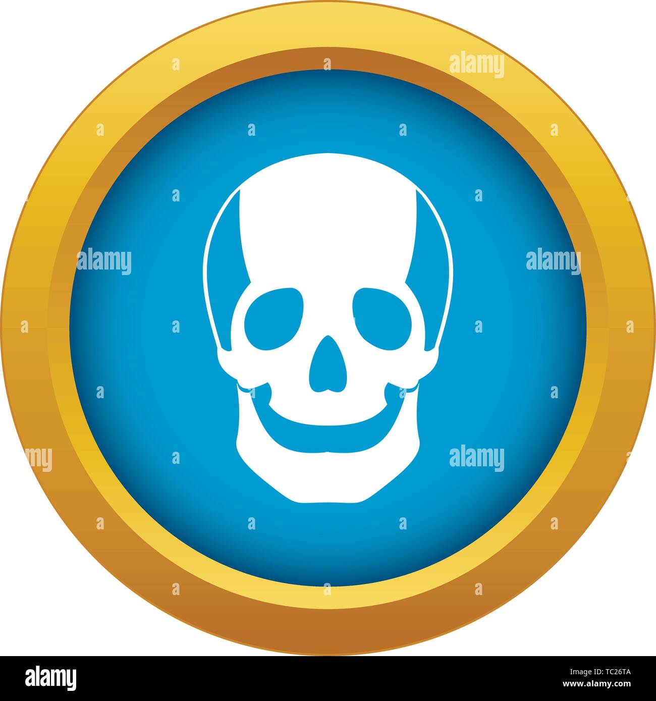 Skull icon blue vector isolated Stock Vector Image & Art - Alamy