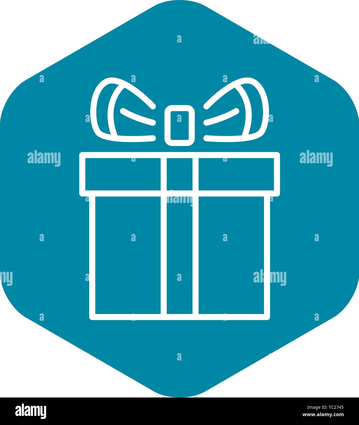 Gift box icon, outline style Stock Vector Image & Art - Alamy