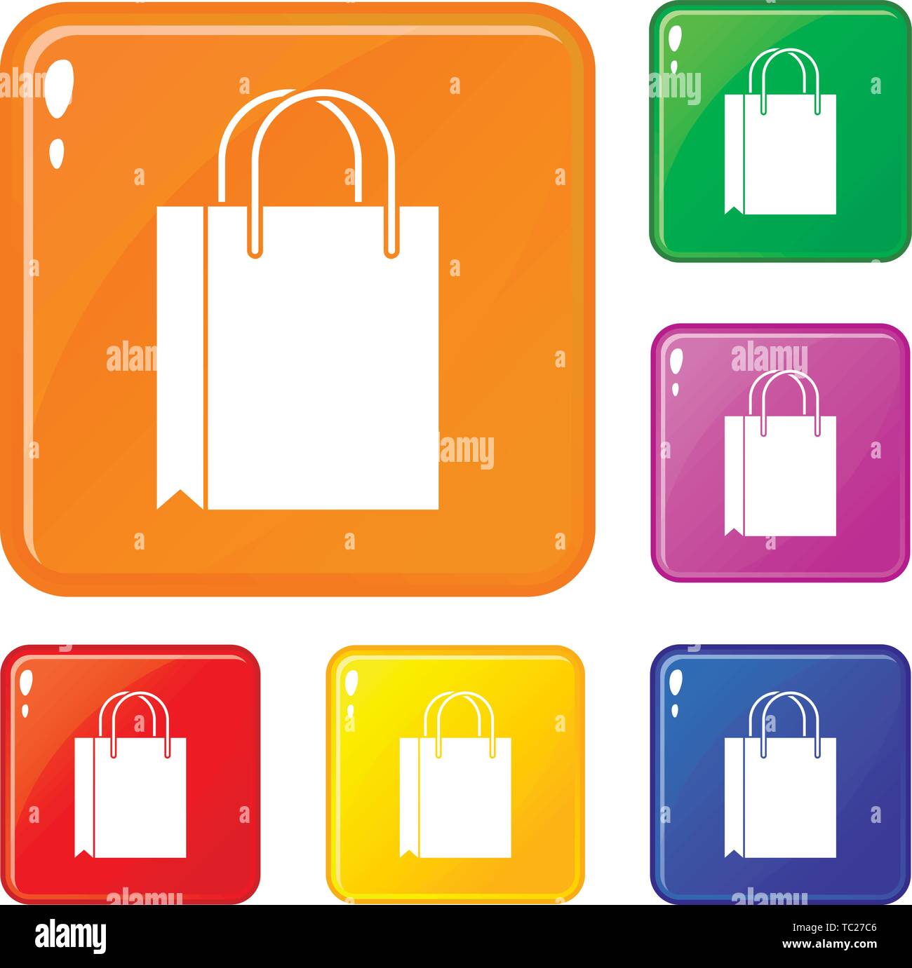 Shopping bag icons set vector color Stock Vector Image & Art - Alamy
