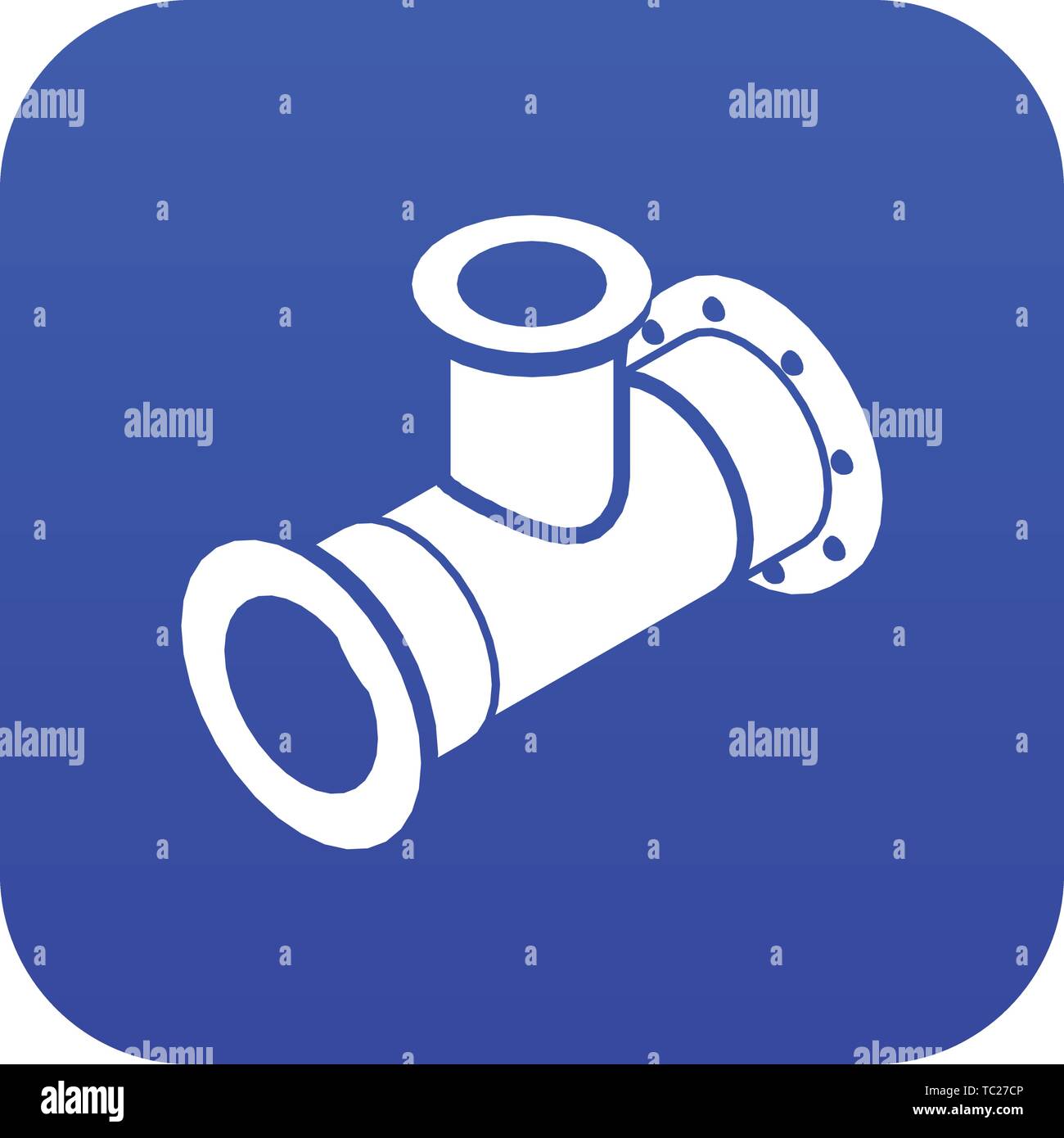 Tee pipe icon blue vector Stock Vector Image & Art - Alamy