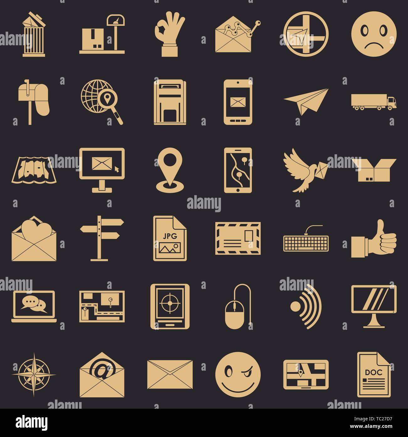 Post dispatch icons set, simple style Stock Vector Image & Art - Alamy