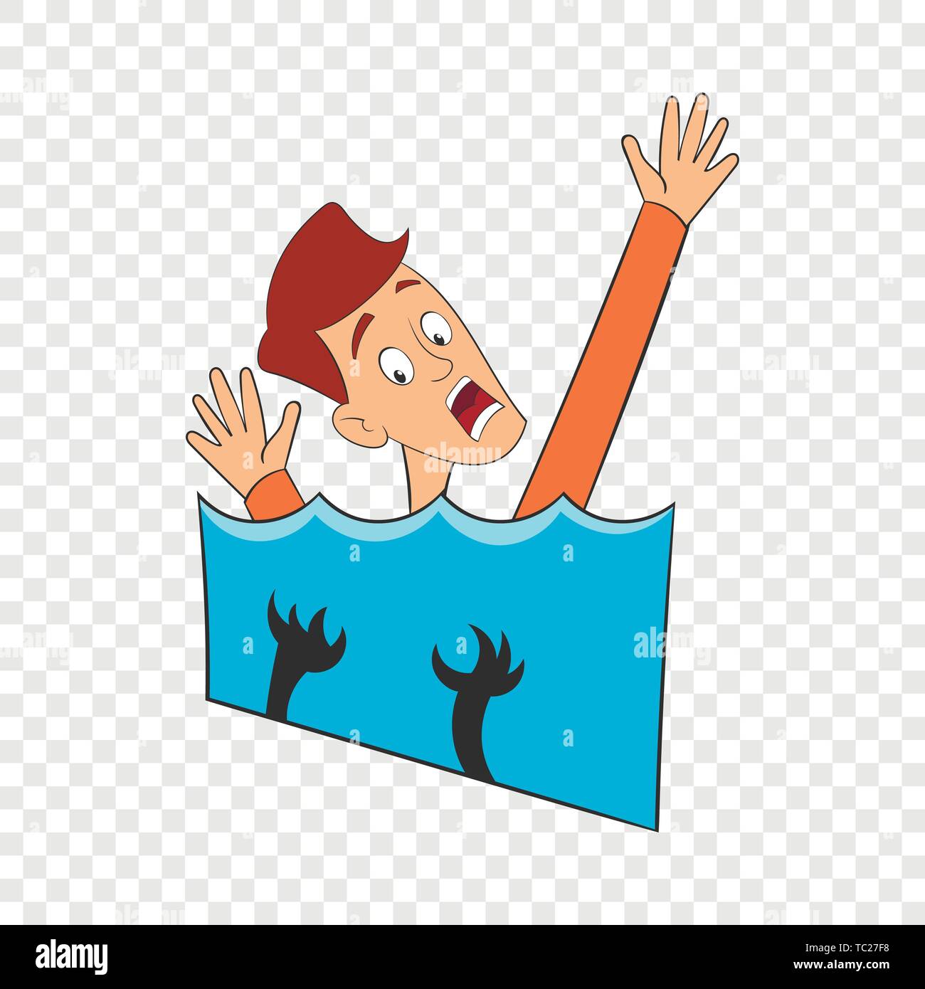 Fear of water icon, cartoon style Stock Vector Image & Art - Alamy