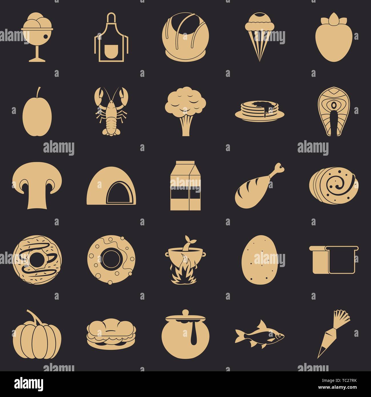 Favorite food icons set, simple style Stock Vector Image & Art - Alamy