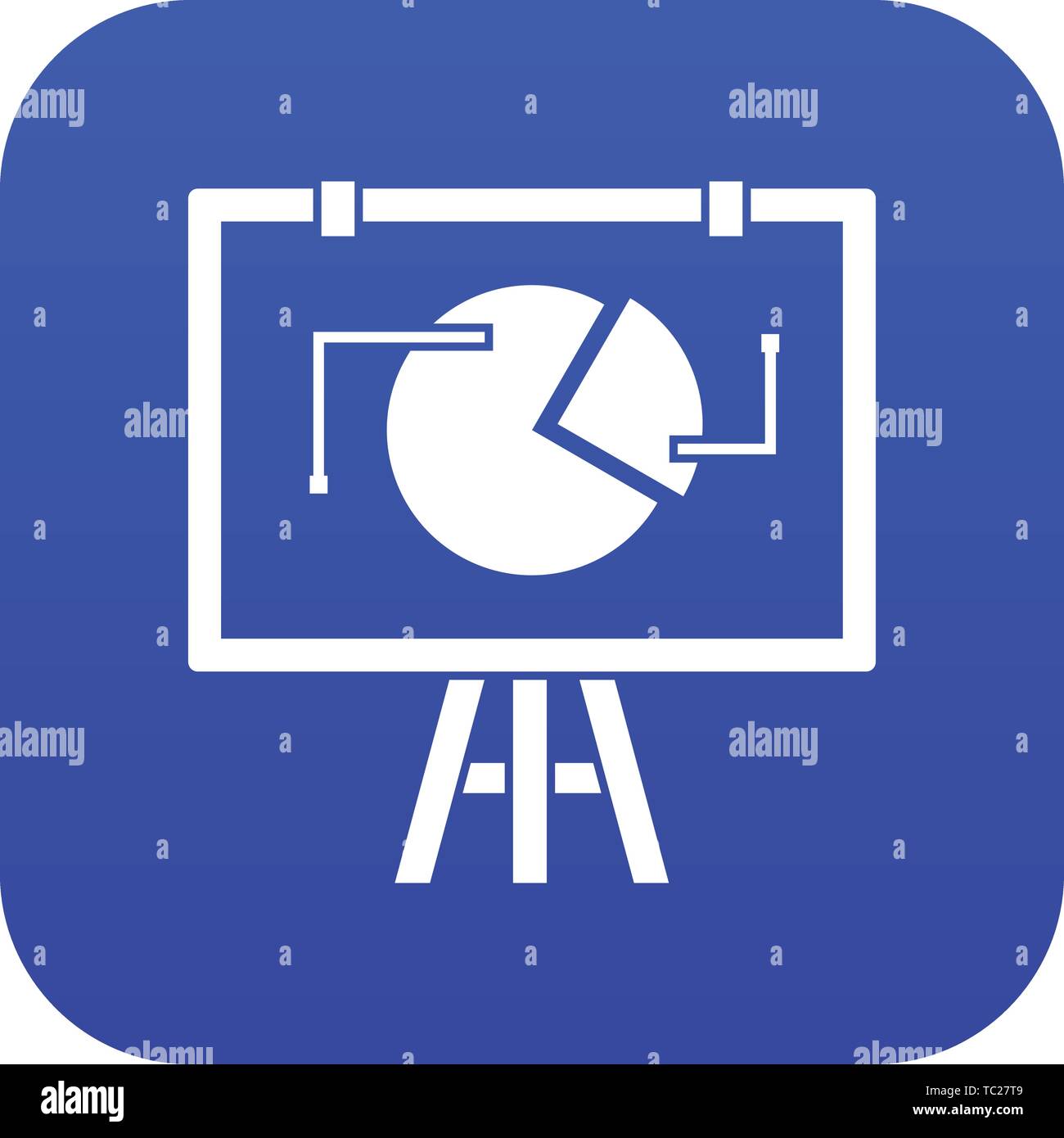 Flip chart with statistics icon digital blue Stock Vector Image & Art ...