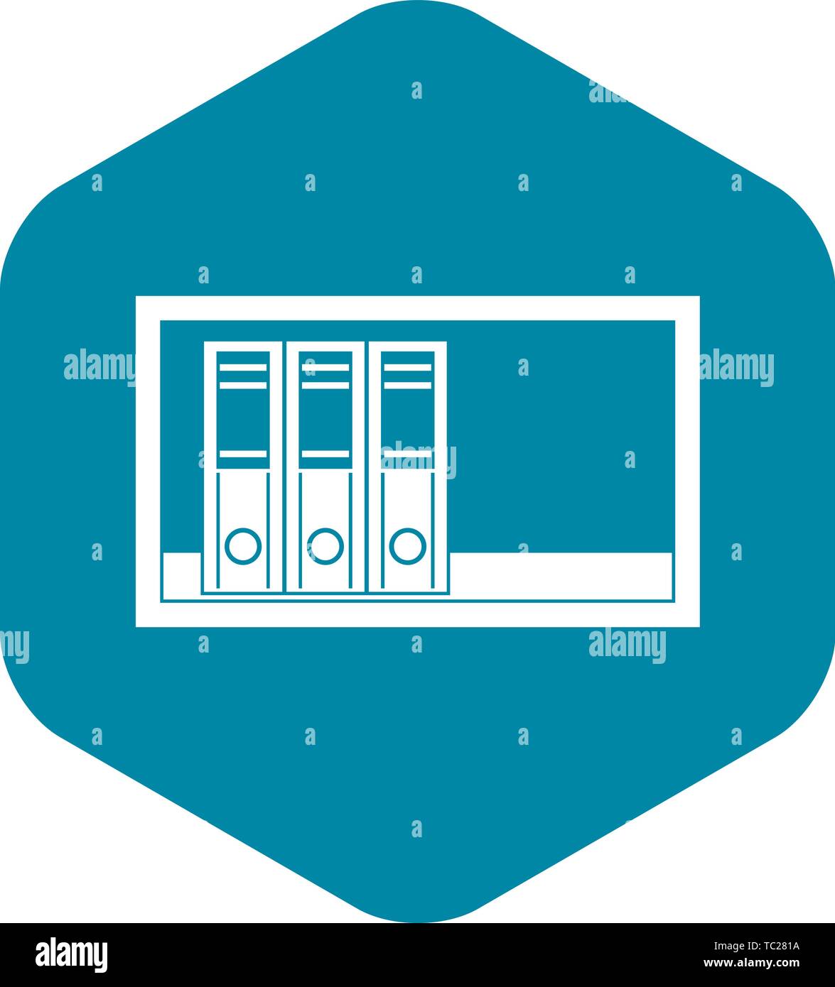Office folders on the shelf icon, simple style Stock Vector Image & Art ...