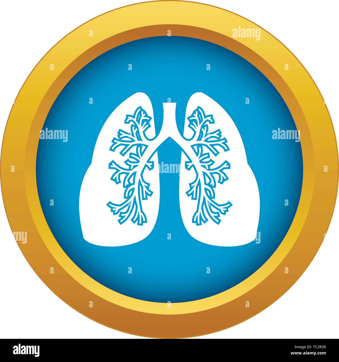 Lungs icon blue vector isolated Stock Vector Image & Art - Alamy