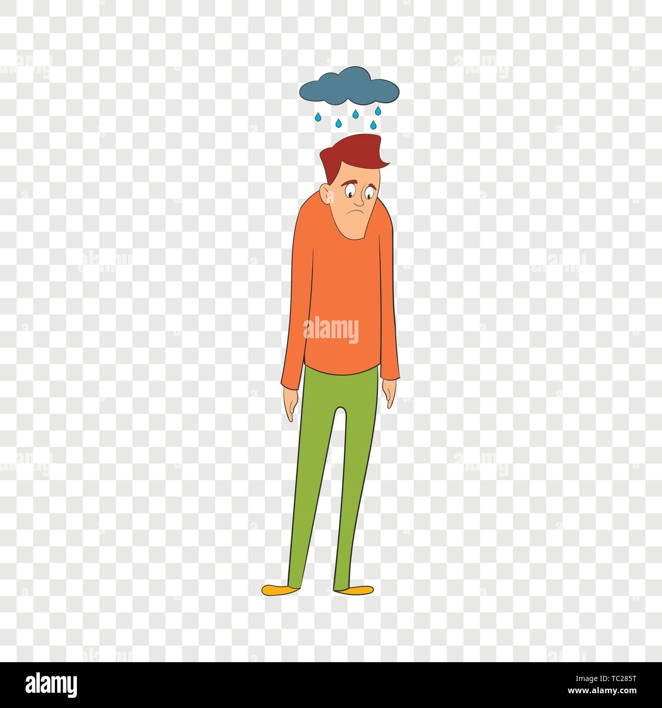 Man with cloud over head icon, cartoon style Stock Vector Image & Art ...