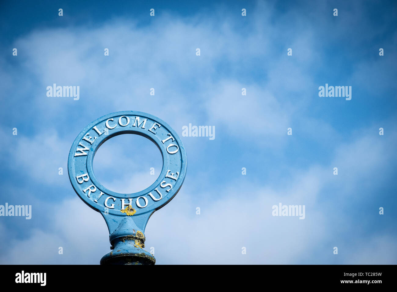 Welcome to Brighouse sign, Calderdale, West Yorkshire, UK Stock Photo ...