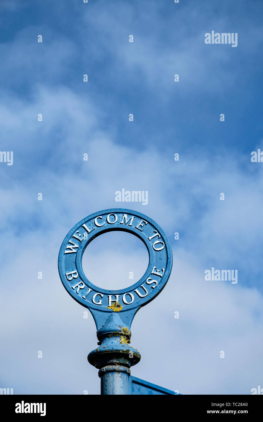 Welcome to Brighouse sign, Calderdale, West Yorkshire, UK Stock Photo ...