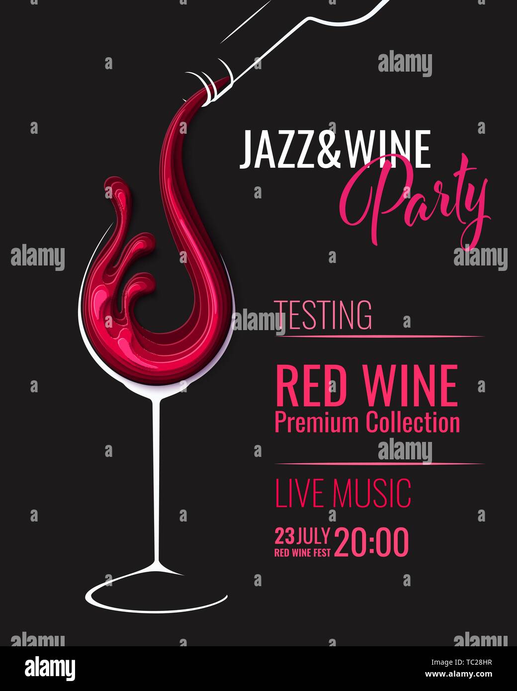 Red wine splash in wine glass with bottle Stock Vector Image & Art - Alamy