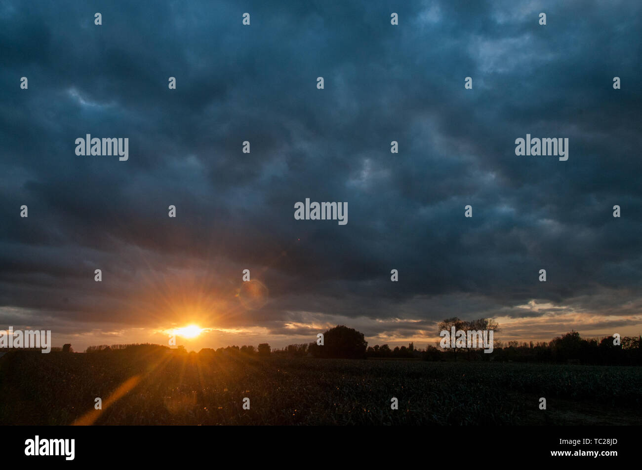 Fall Sunset in East Flanders Stock Photo - Alamy
