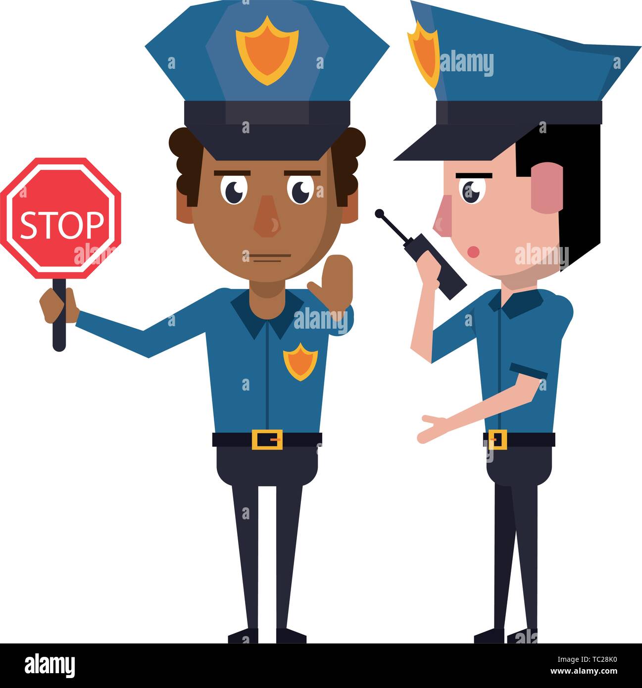 Two male police officer Stock Vector Images - Alamy