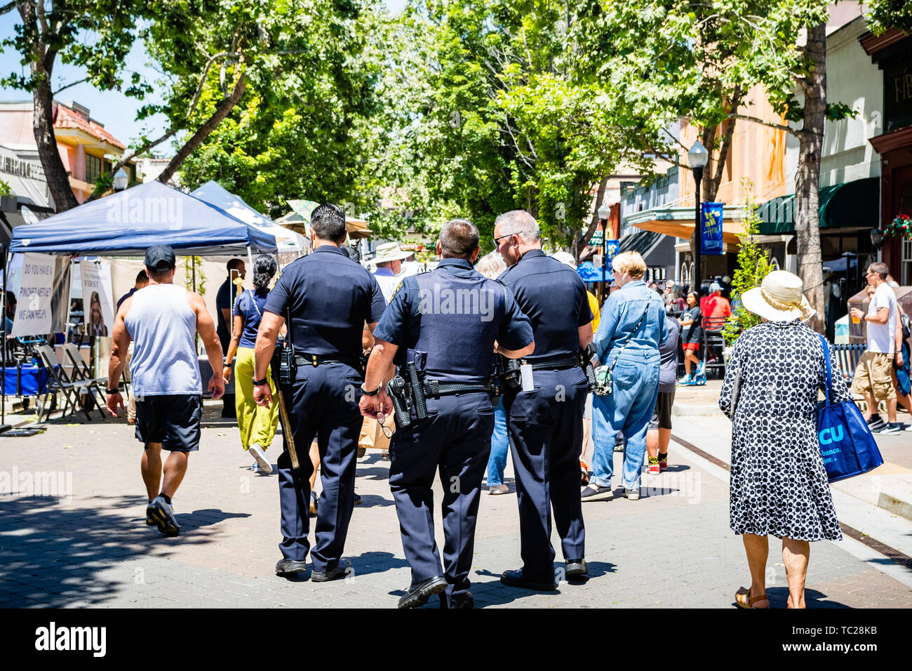 June 2, 2019 Sunnyvale / CA / USA - Police patrolling the streets of ...