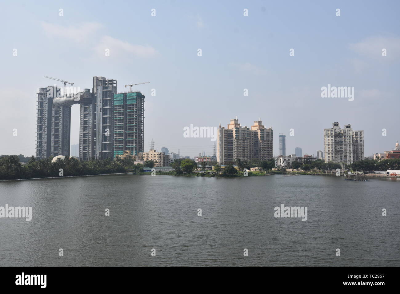 Mirania Lake with skyscrapers, Topsia, Kolkata, India Stock Photo - Alamy