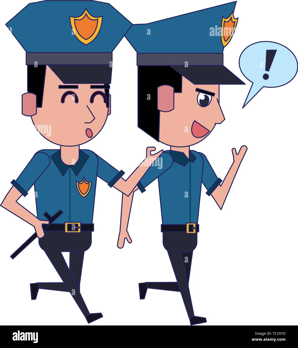 Two policeman Stock Vector Images - Alamy