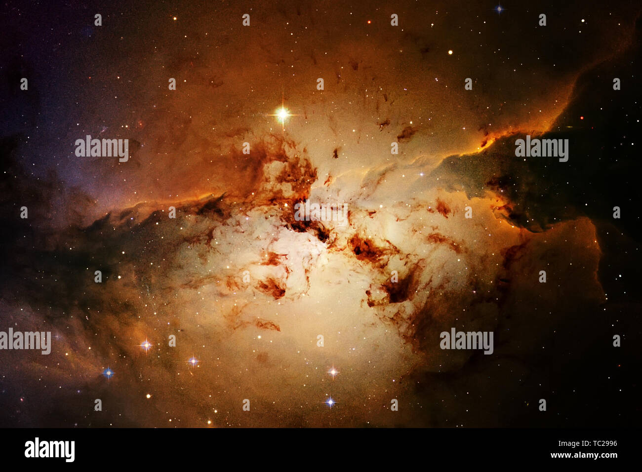 Awesome colorful nebula somewhere in endless universe. Elements of this ...