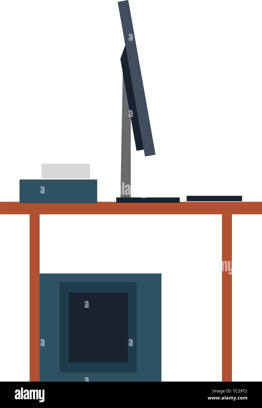 computer desk icon cartoon isolated Stock Vector Image & Art - Alamy