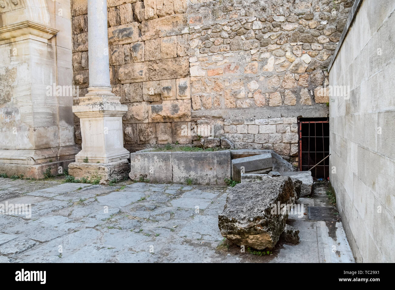 Stones at the entrance to the inside of the building at the gates of ...