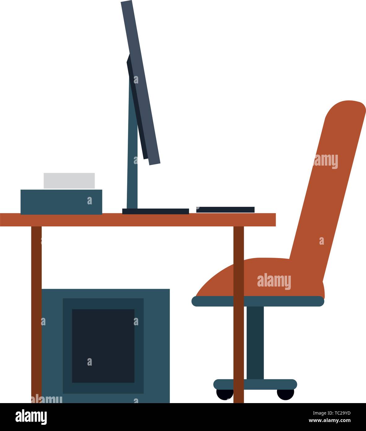 computer desk icon cartoon isolated Stock Vector Image & Art - Alamy