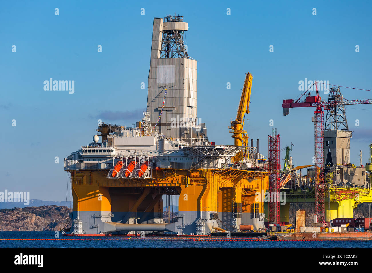 Oil platforms under maintenance near Bergen, Norway Stock Photo - Alamy