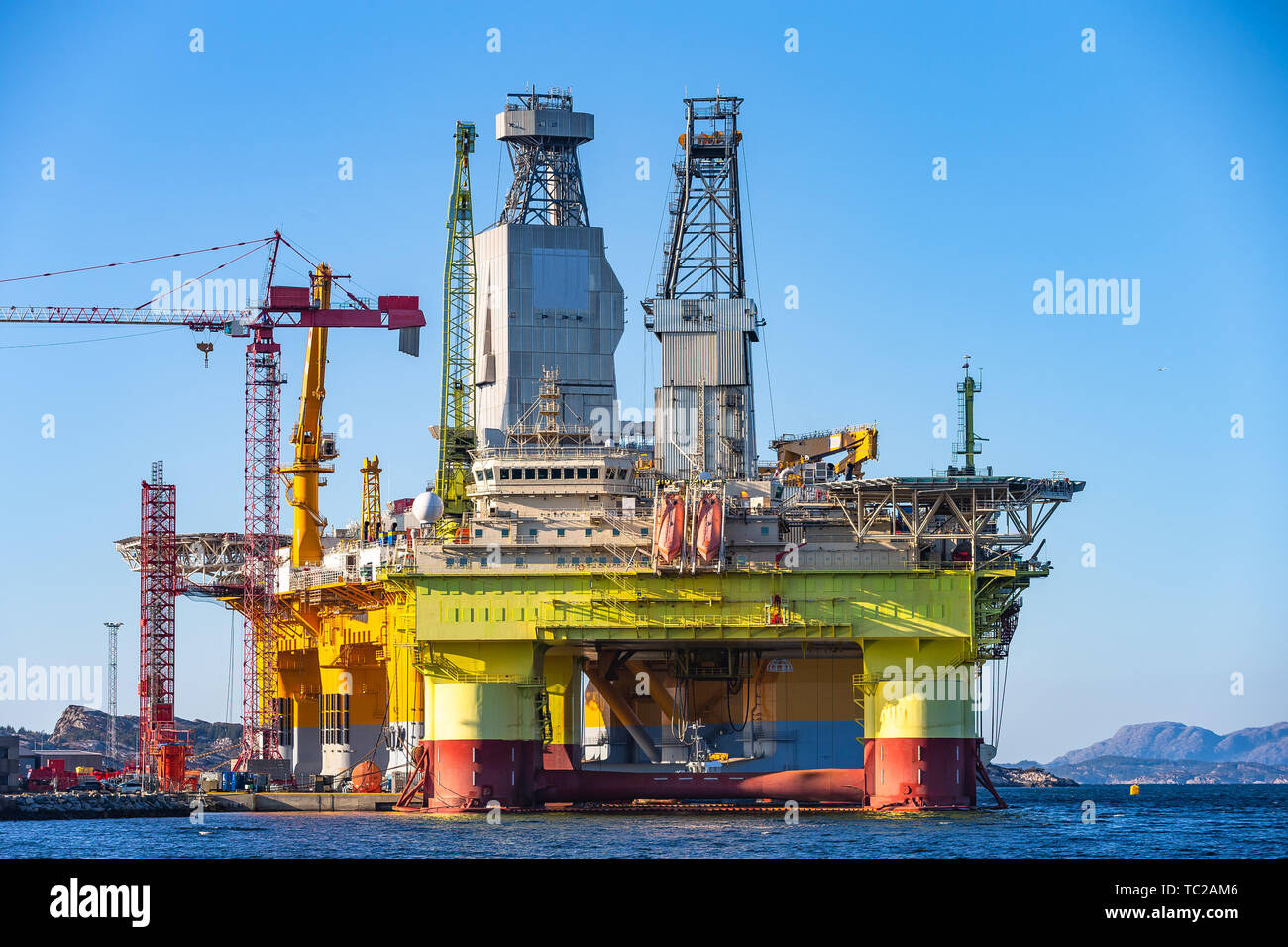 Oil platforms under maintenance near Bergen, Norway Stock Photo - Alamy